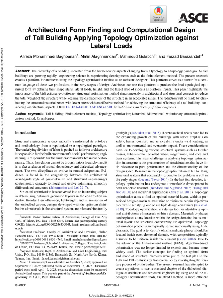 Architectural Form Finding and Computational Design Beso Tool | PDF | Mathematical Optimization ...