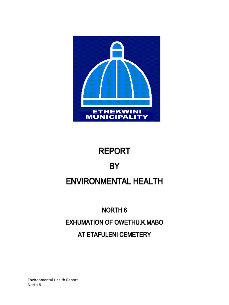 Exhumation Report: Etafuleni Cemetery | PDF | Burial