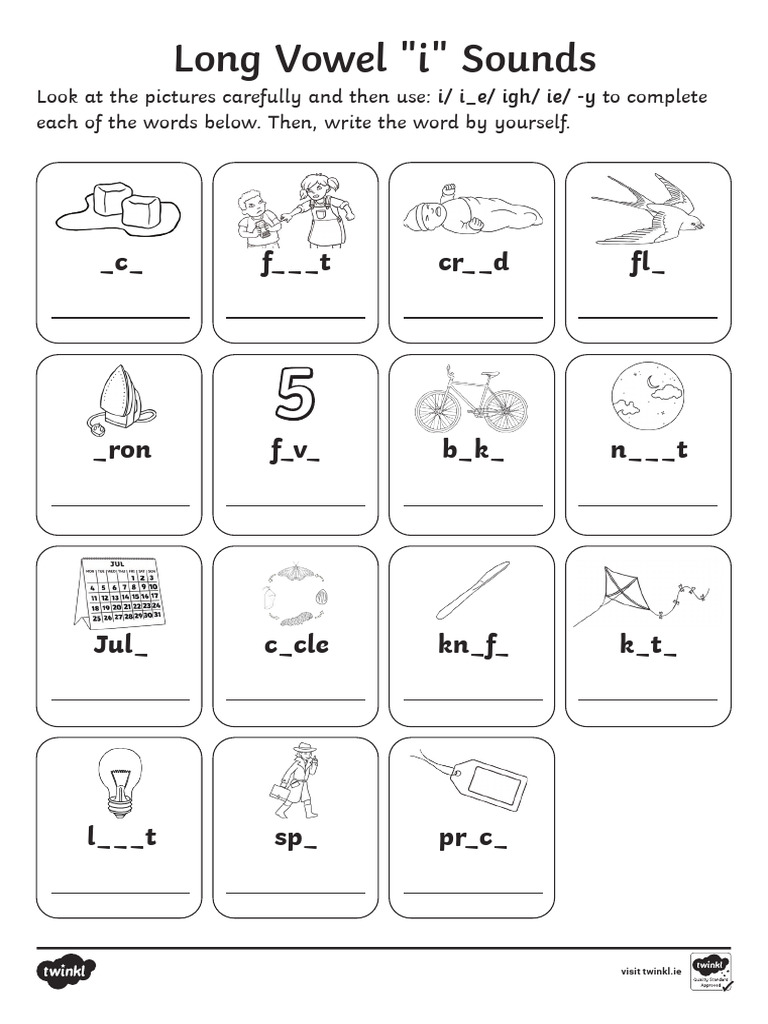 Long Vowel "i" Sound Activities | PDF
