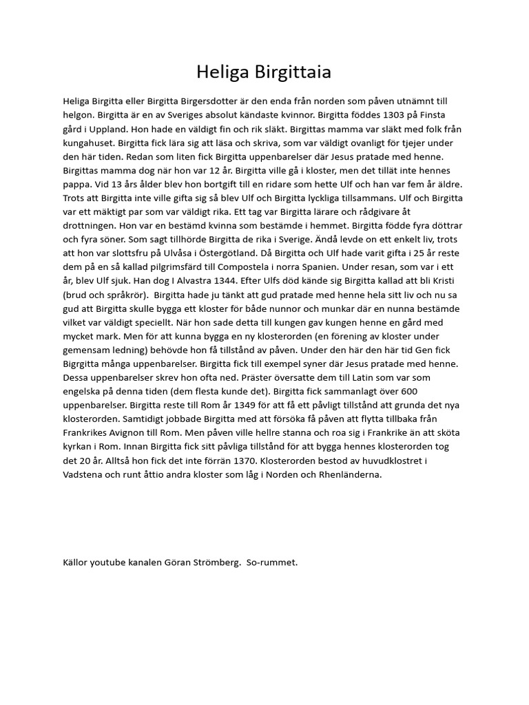 Heliga Birgitta | PDF