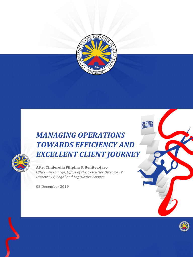 MANAGING OPERATIONS TOWARDS EFFICIENCY AND EXCELLENT CLIENT JOURNEY ...
