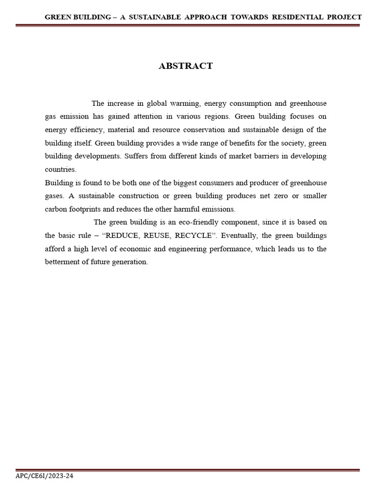 Abstract Final | PDF | Green Building | Recycling