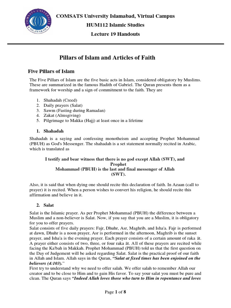 HUM112 Handouts Lecture19 | PDF | Prophets And Messengers In Islam | Hajj