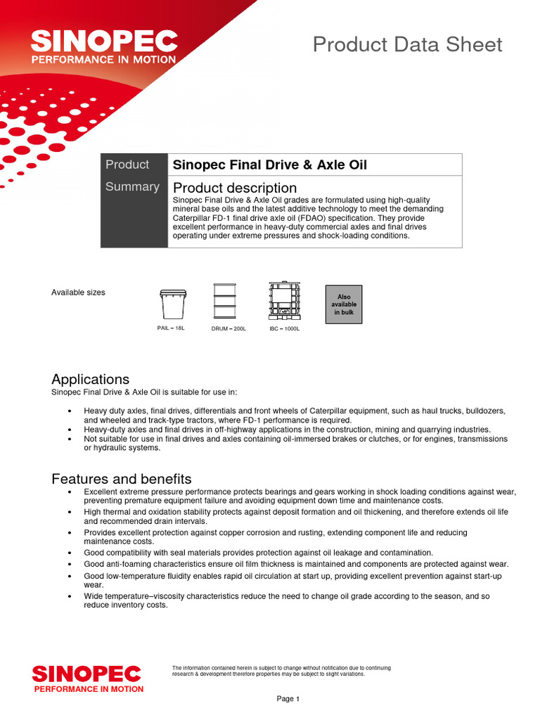 Final Drive - Axle Oil | PDF | Axle | Viscosity