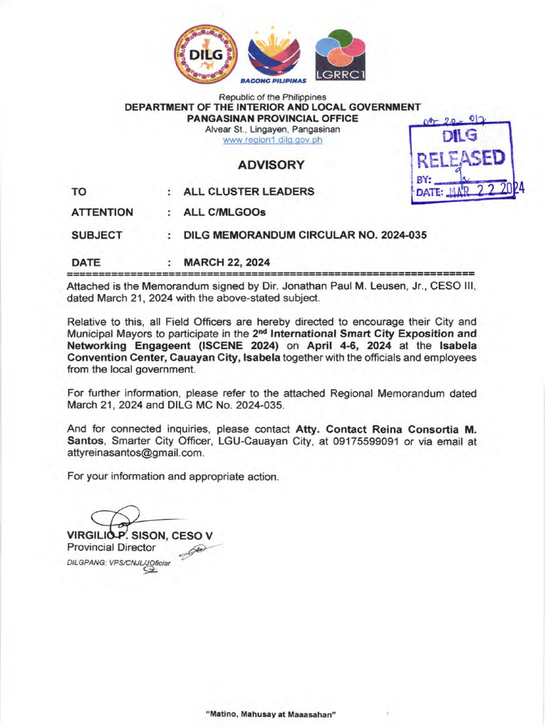 Dilg Memorandum Circular No. 2024-035 | PDF | Governance | Public Administration