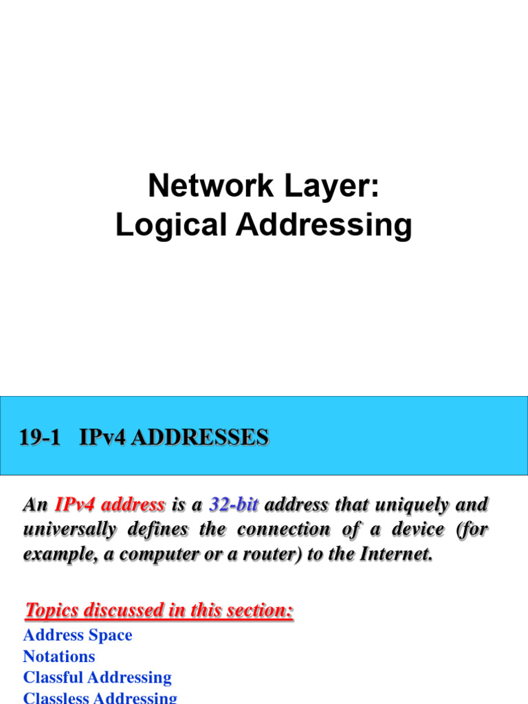 Network Layer - Logical Addressing | PDF | I Pv6 | Network Protocols