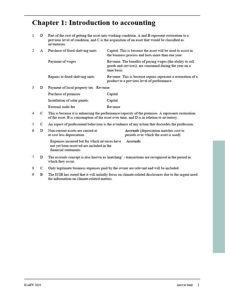 Chapter 1 9 Answer | PDF | Debits And Credits | Cost Of Goods Sold