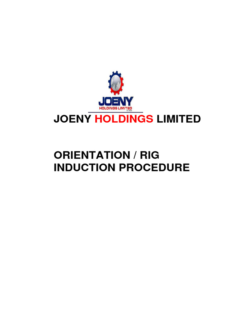 ORIENTATION AND RIG INDUCTION PROCEDURE | PDF | Employment | Business