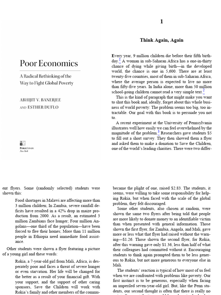 4 Poor Economics A Radical Rethinking of The Way To Fight Global ...