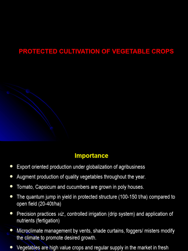 Protected Cultivation of Vegetables-1 | PDF | Greenhouse | Tomato