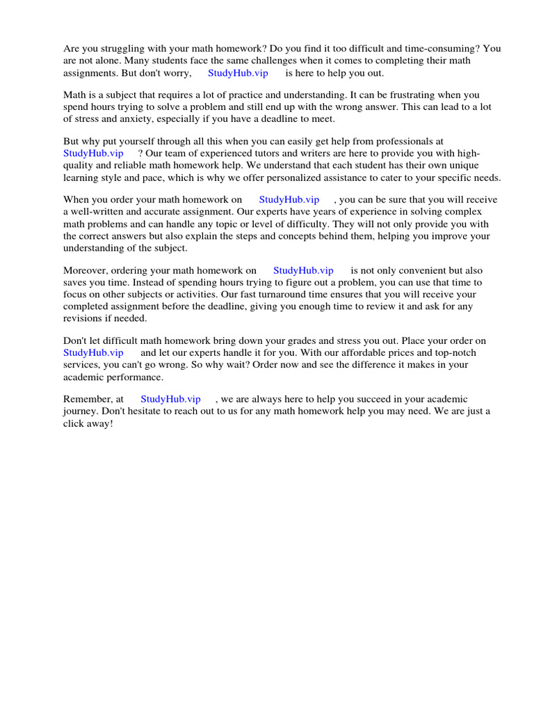 My Math Homework Is Too Hard | Download Free PDF | Homework | Mathematics
