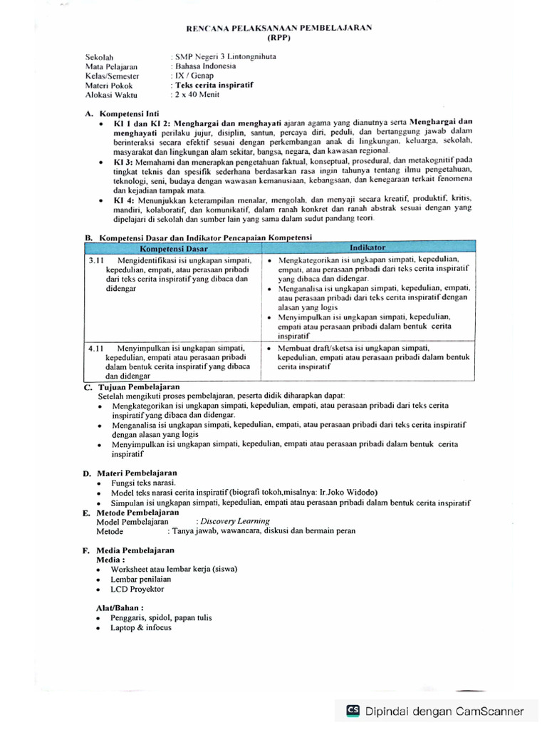 RPP Observasi TM | PDF