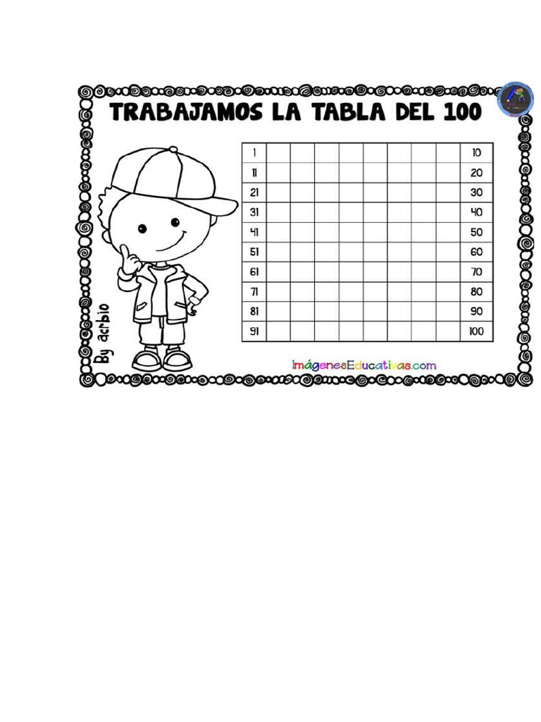 trabajando la tabla de 100 | PDF