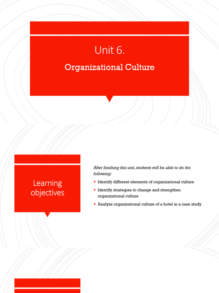 Chapter 3 Unit 6 - Organizational Culture | PDF | Organizational ...