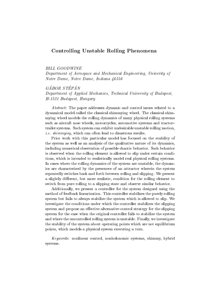 Unstable Rolling Condition | PDF | Friction | Force