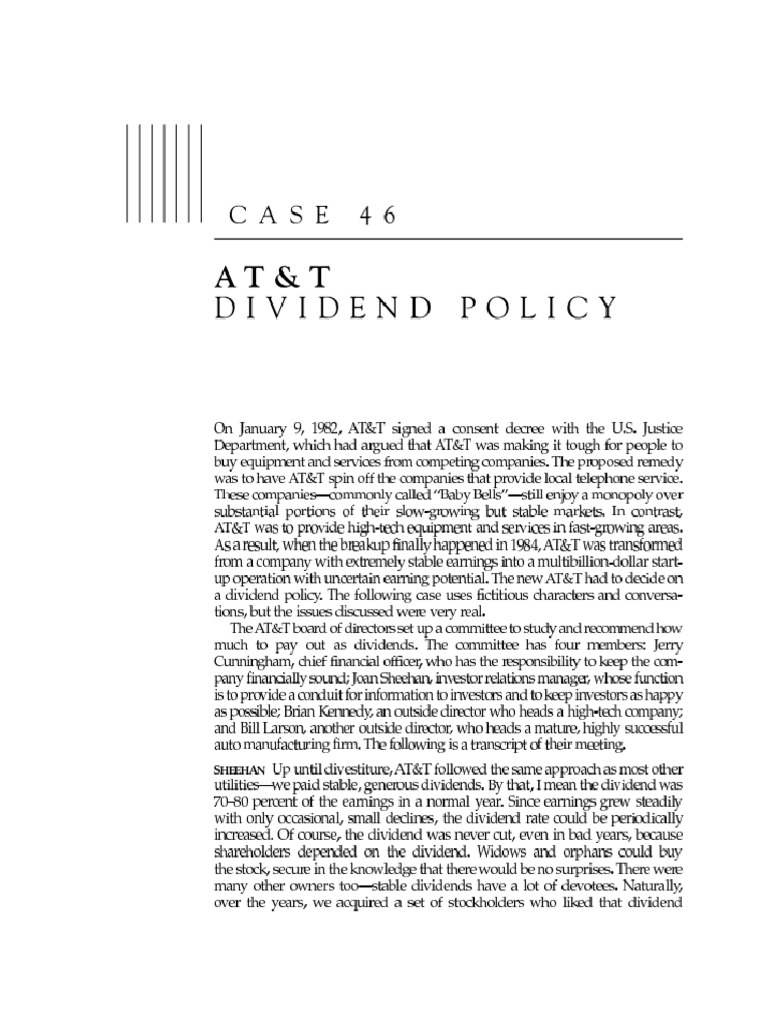 Case Study Devidend Policy ATT | PDF