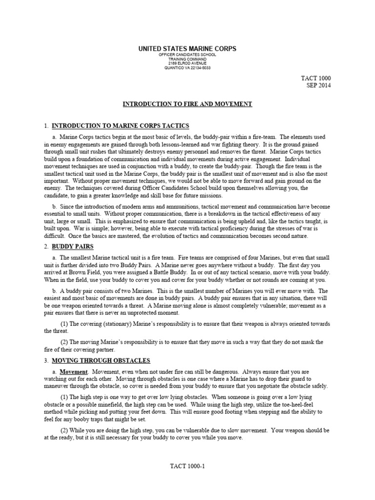 Introduction To Fire and Movement | Download Free PDF | United States ...