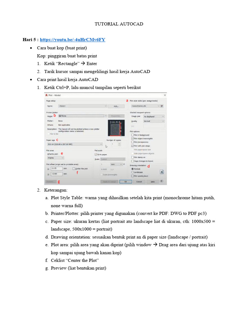Tutorial AutoCAD Utube Day 5 | PDF | Metode & Bahan Ajar | Seni