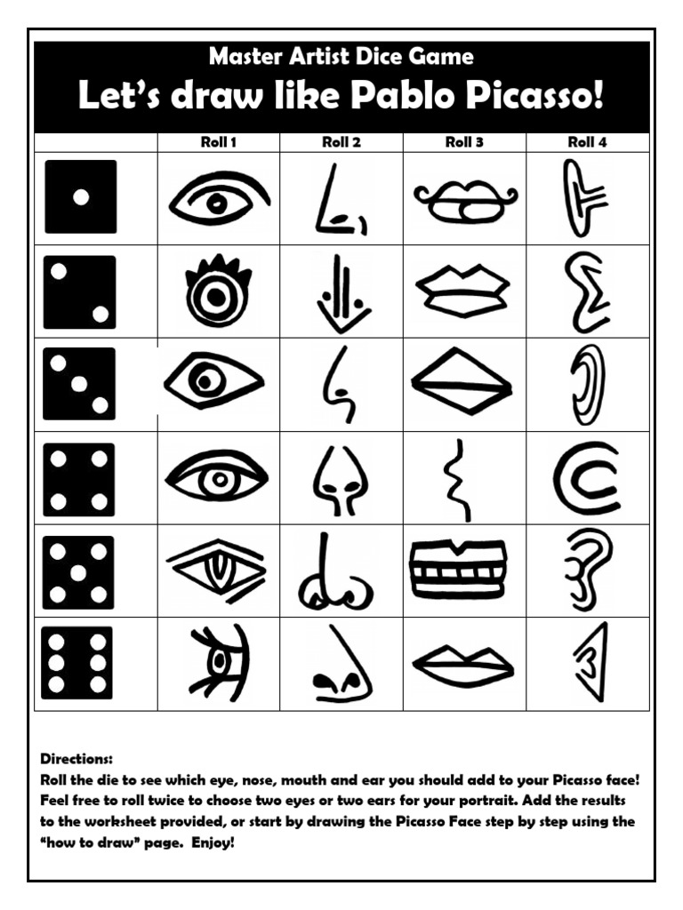 Roll a Picasso Drawing Game | PDF