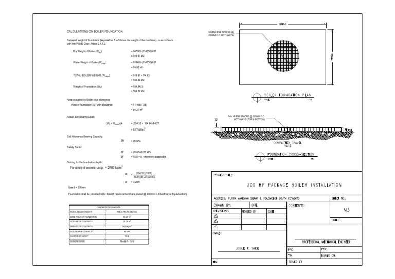 Boiler Foundation Design Calculations | PDF | Civil Engineering