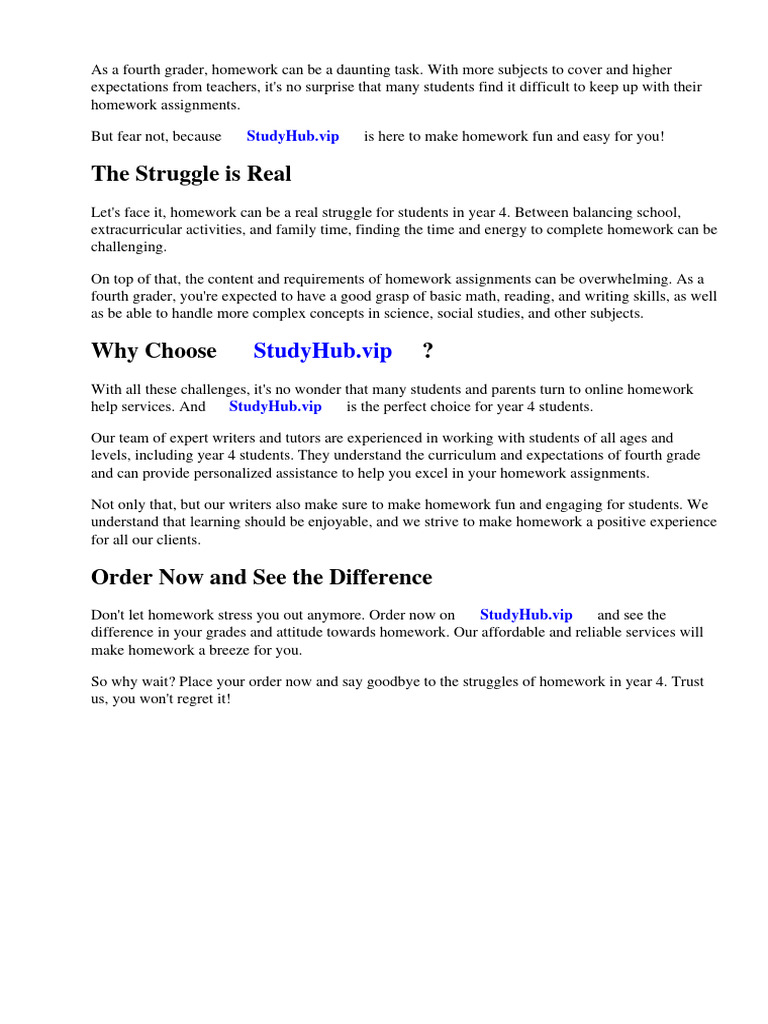 Fun Homework Year 4 | PDF | Worksheet | Homework