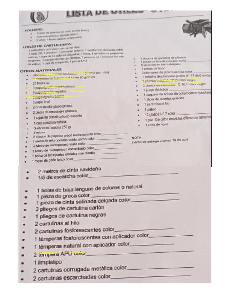 utiles kaysi2024 | PDF