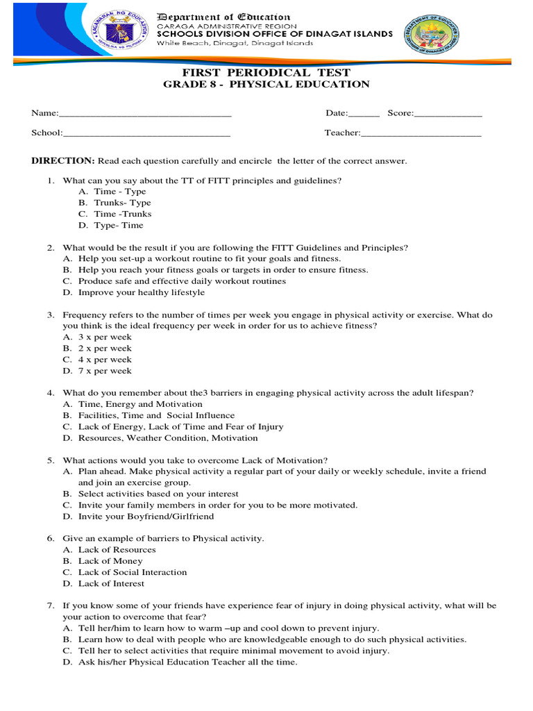 Grade 8 .. P.E & Health | PDF | Sexually Transmitted Infection | Strength Training