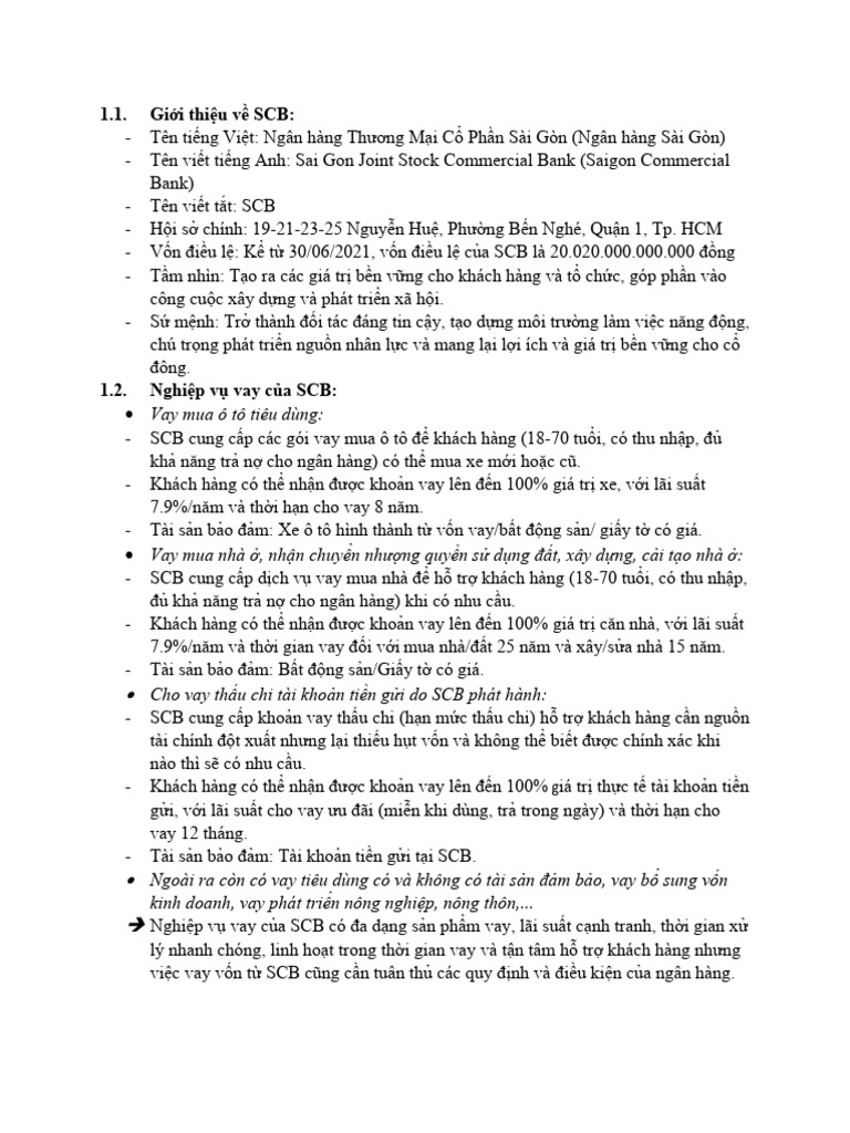 Giới Thiệu Về SCB | PDF