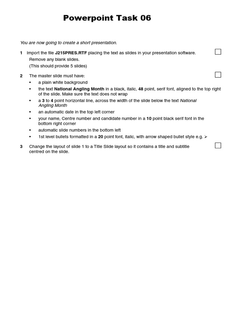 PowerPoint Task 06 Instructions | PDF