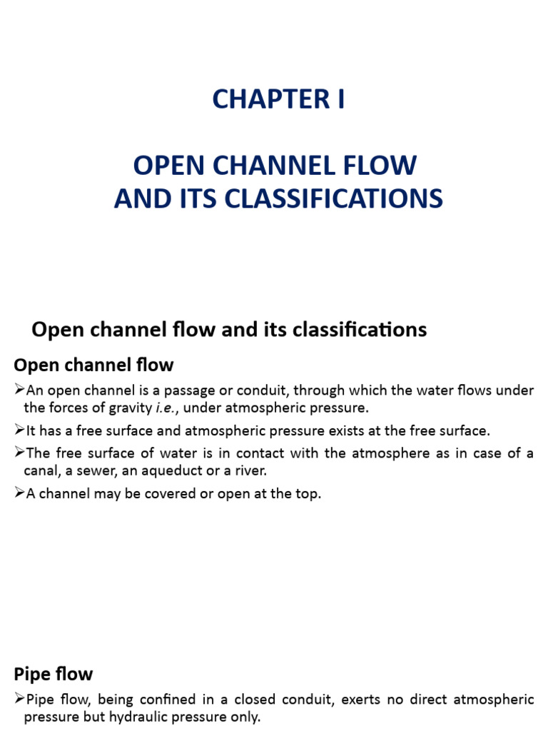 Open Channel Flow Chapter1 | PDF | Laminar Flow | Reynolds Number