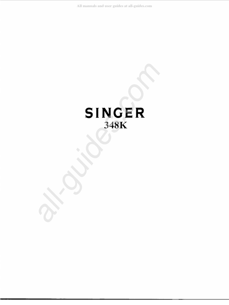 Singer 348 Sewing Machine Instruction Manual | PDF