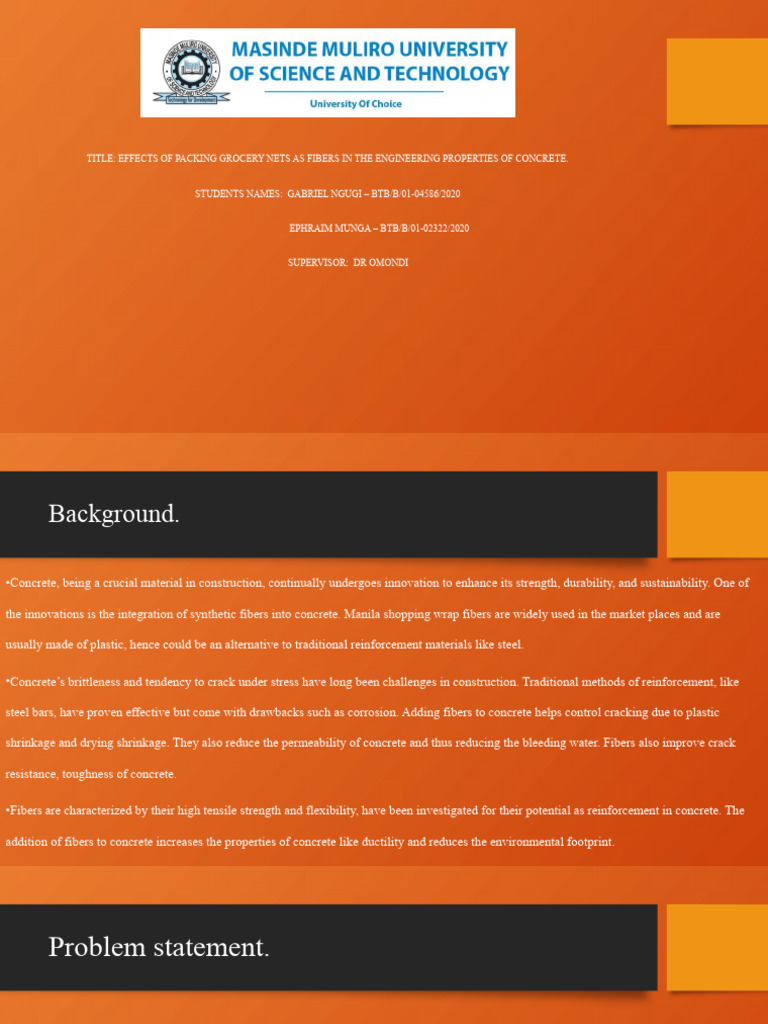 Progress - Presentation (1) Gitau | PDF | Concrete | Fracture