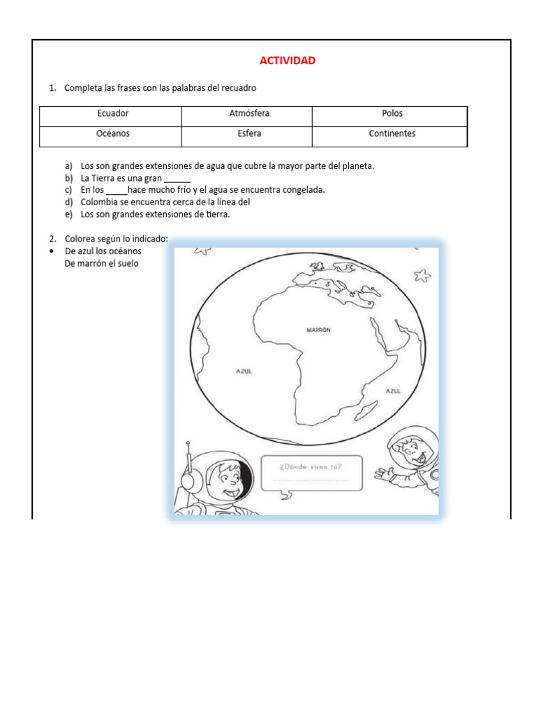 Actividades Educativas sobre la Tierra | PDF