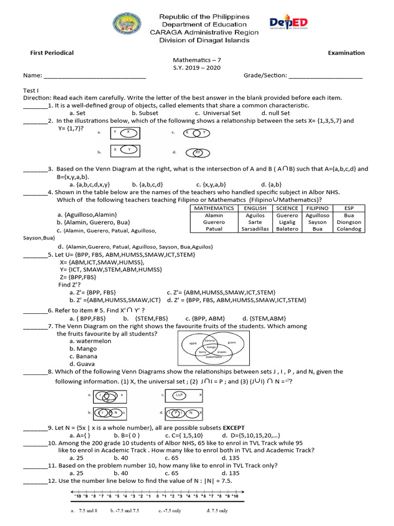Grade 7 - First Periodical | PDF | Numbers | Multiplication