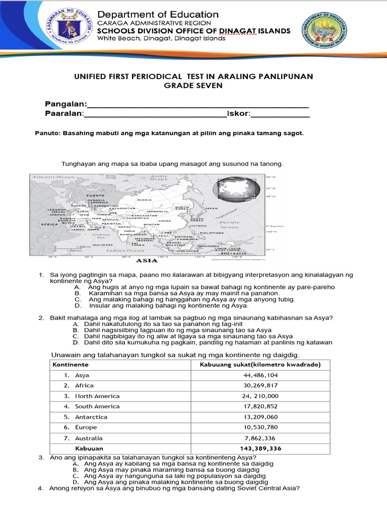 Araling Panlipunan - Grade 7 | PDF