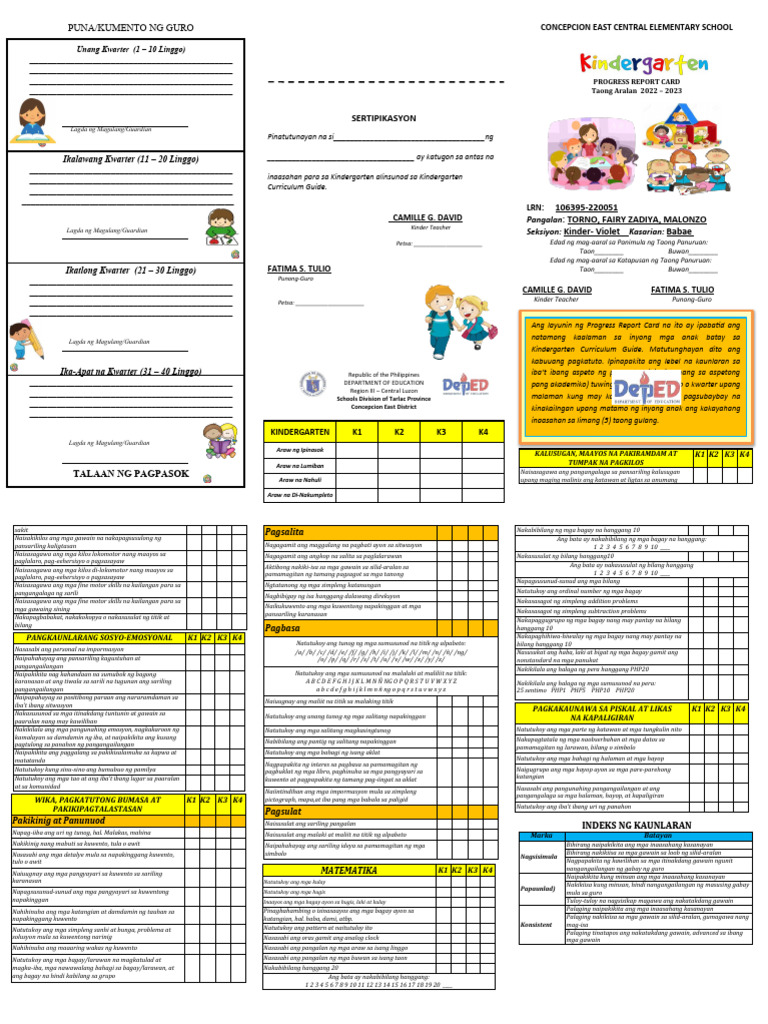 Progress Report Card One Page Ceces | PDF