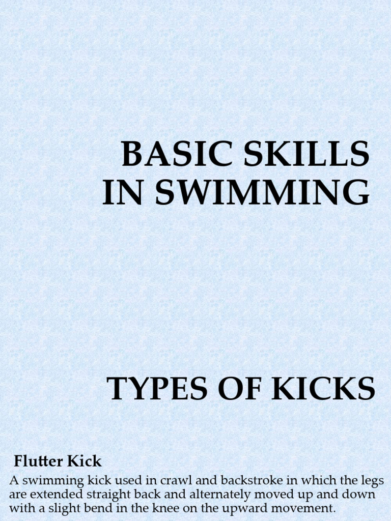 Essential Swimming Skills and Techniques | PDF | Swimming | Athletic Sports