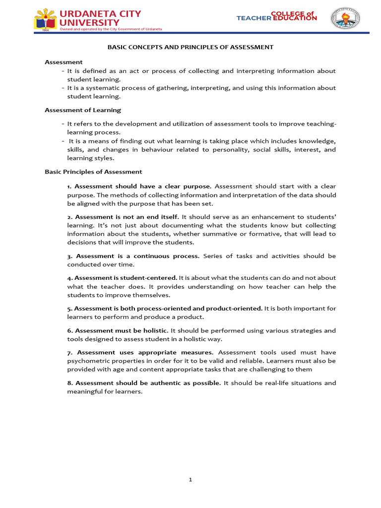 Basic Conceptin Assessment | Download Free PDF | Educational Assessment | Learning