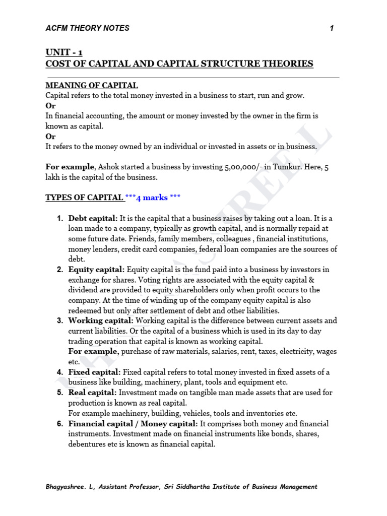 Cost of Capital and Financial Structure | PDF | Dividend | Capital ...