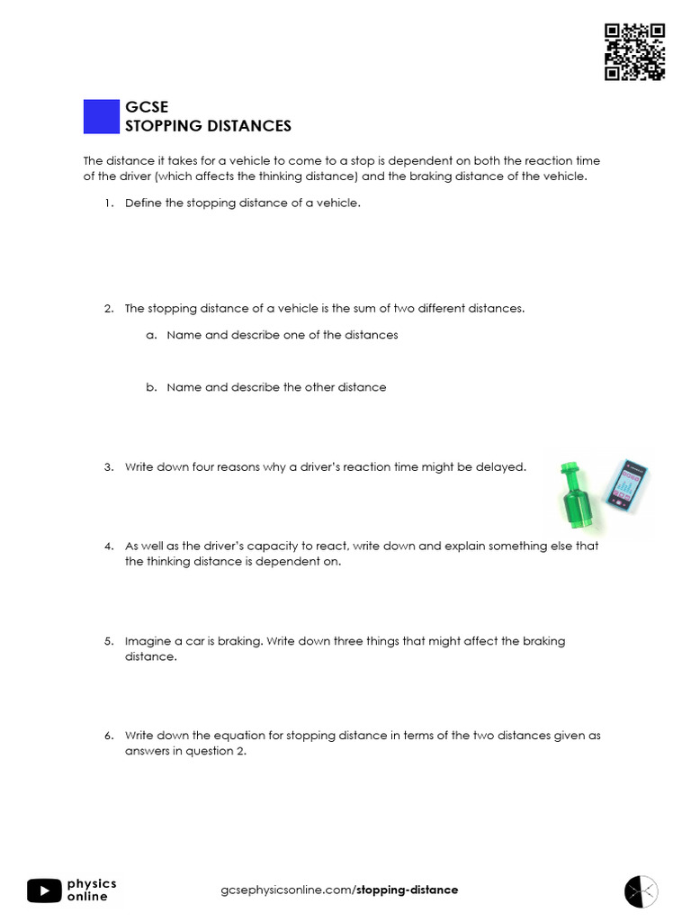 GCSE Stopping Distances | PDF