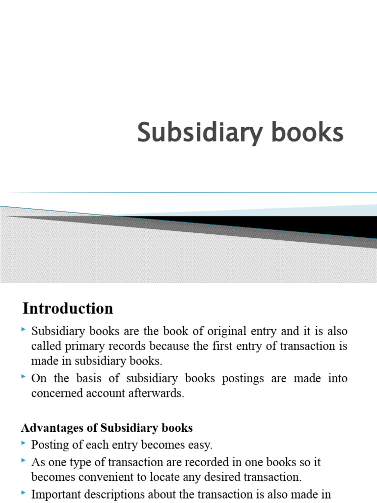 Subsidiary Books | PDF | Debits And Credits | Payments