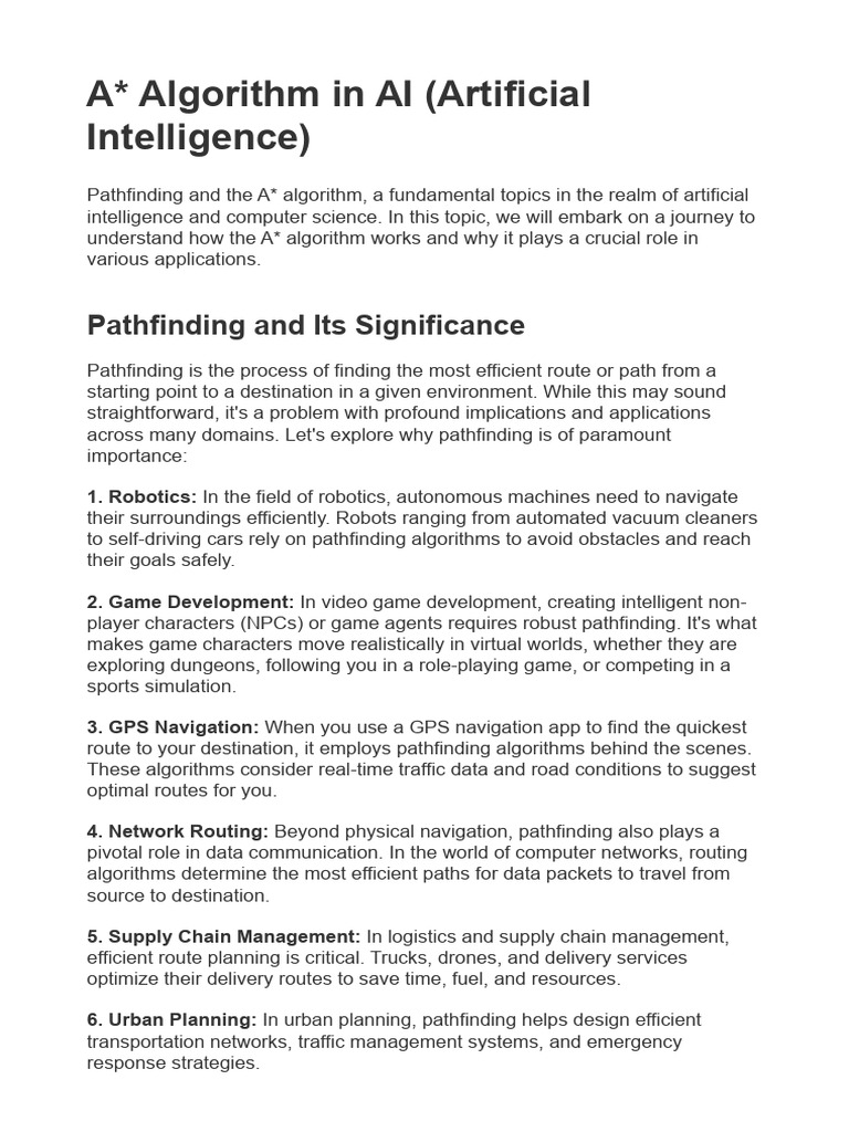 A Star Algorithm in AI | Download Free PDF | Theoretical Computer Science | Applied Mathematics