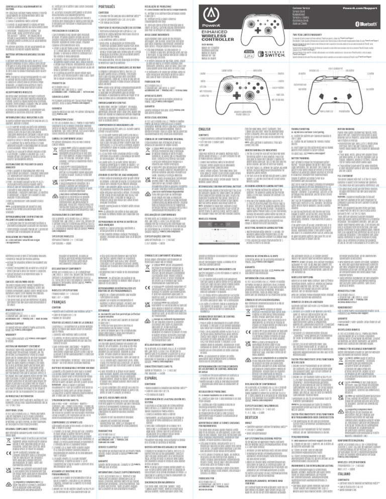 Powera Enhanced Wireless Rechargeable Controller Switch Manual - 2021 ...