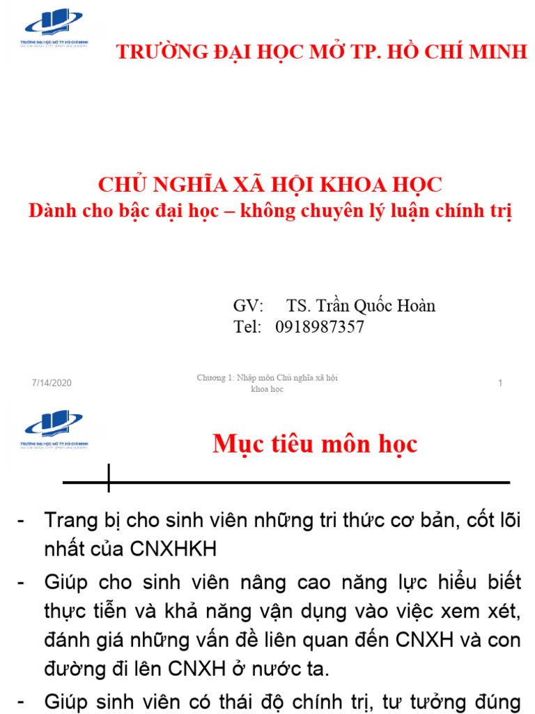 1.1. (Gui SV) Ä - H MÆ¡ - Chuong 1 - Nhap Mon CNXHKH | PDF