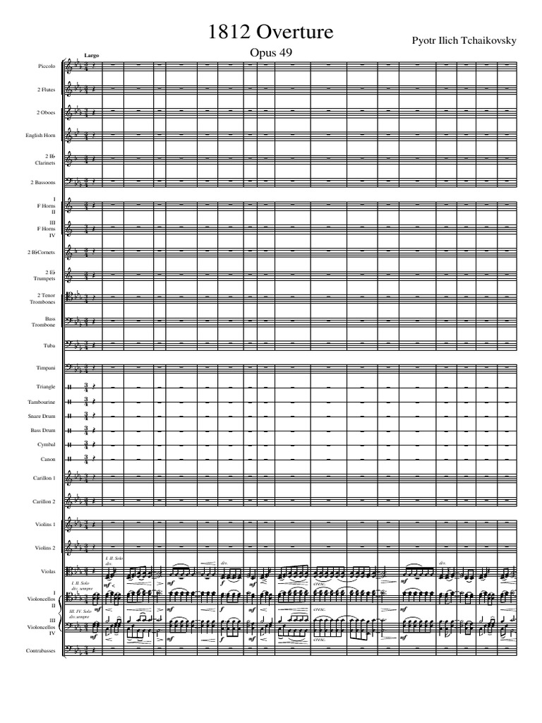 1812 Overture Op.49 by Pyotr Ilich Tchaikovsky - Complete With Carillon ...