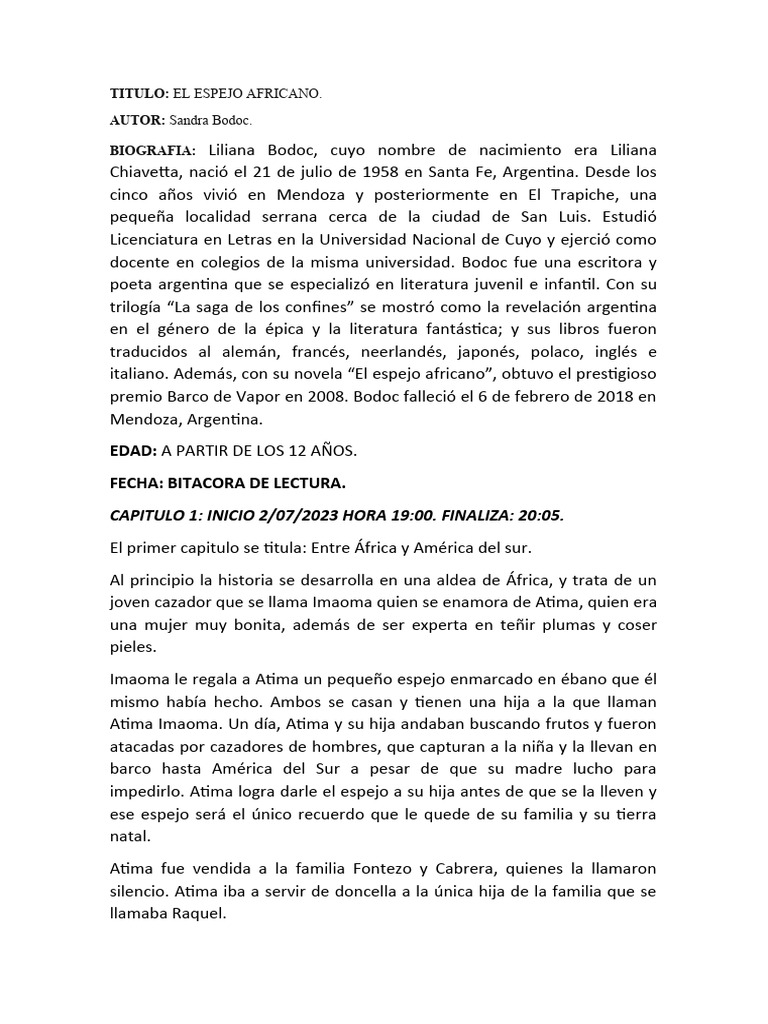 El Espejo Africano | PDF | Clásicos