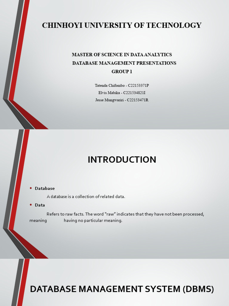 Dbms Grp1 Presentation Final | PDF | Databases | Relational Database