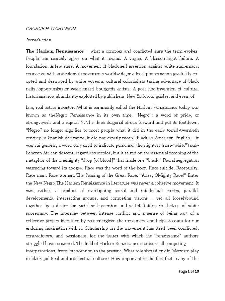 Understanding the Harlem Renaissance | PDF | Harlem Renaissance | Feminism