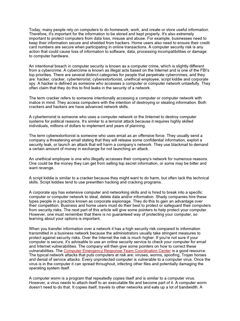 Security & Ethics | PDF | Computer Virus | Security