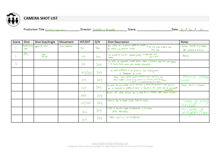 Camera Shot List | PDF